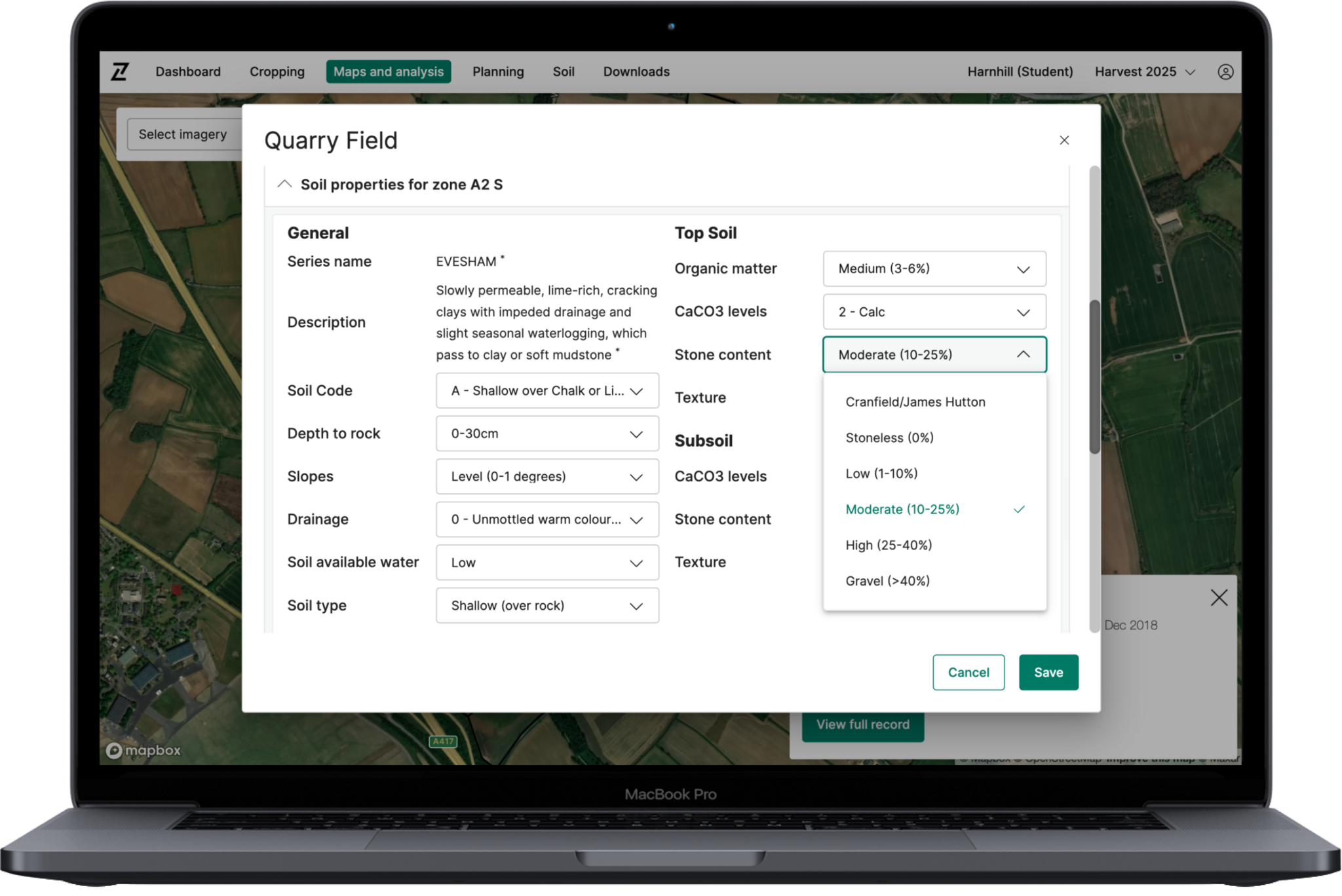 Contour Soil properties & Zone labels – Origin Digital